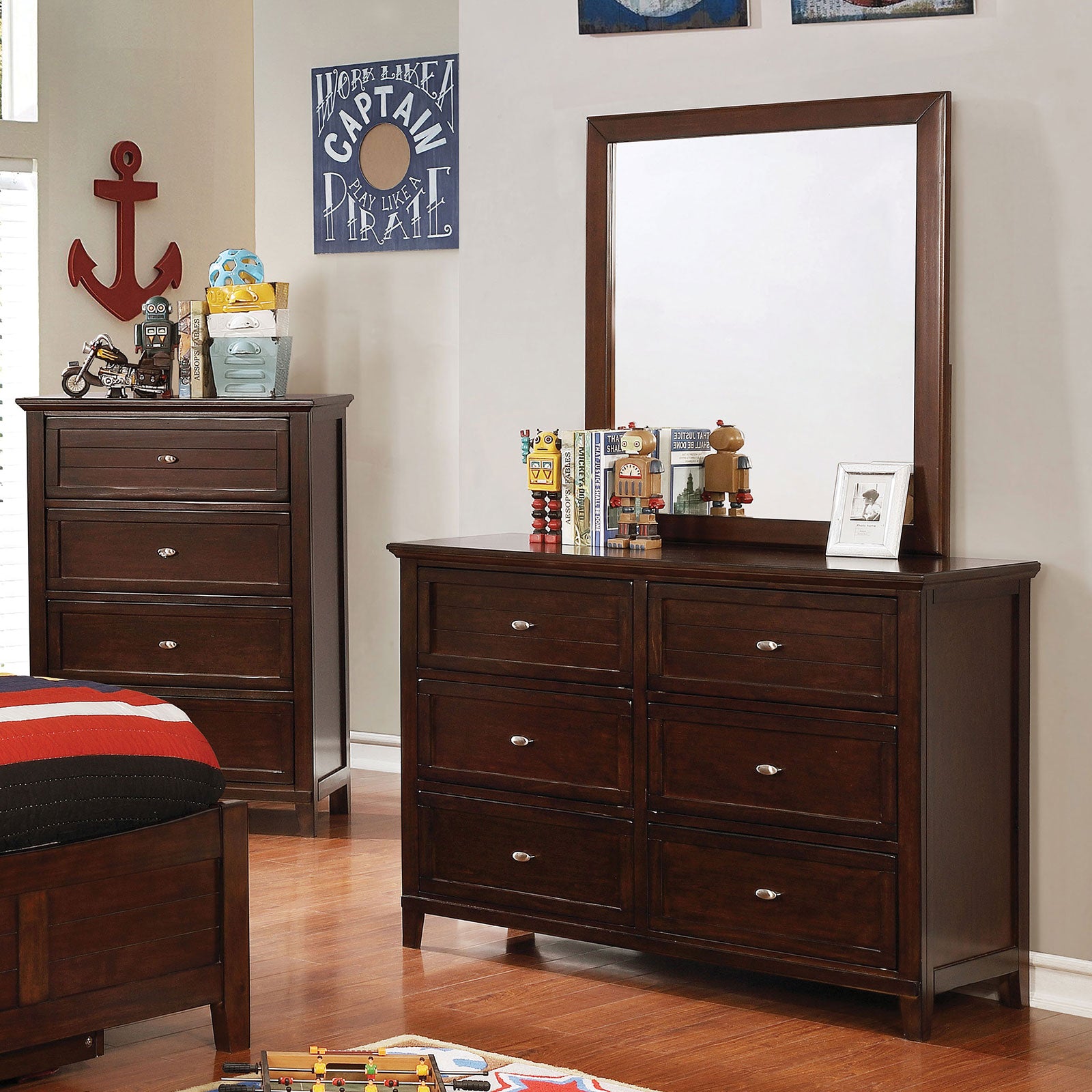 Furiture of America Brogan Brown Cherry Dresser – YourFurnitureChoice